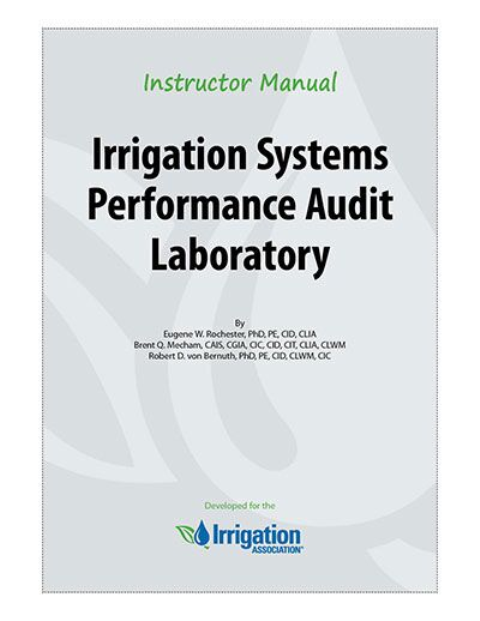 Irrigation Systems Performance Audit Instructor Kit